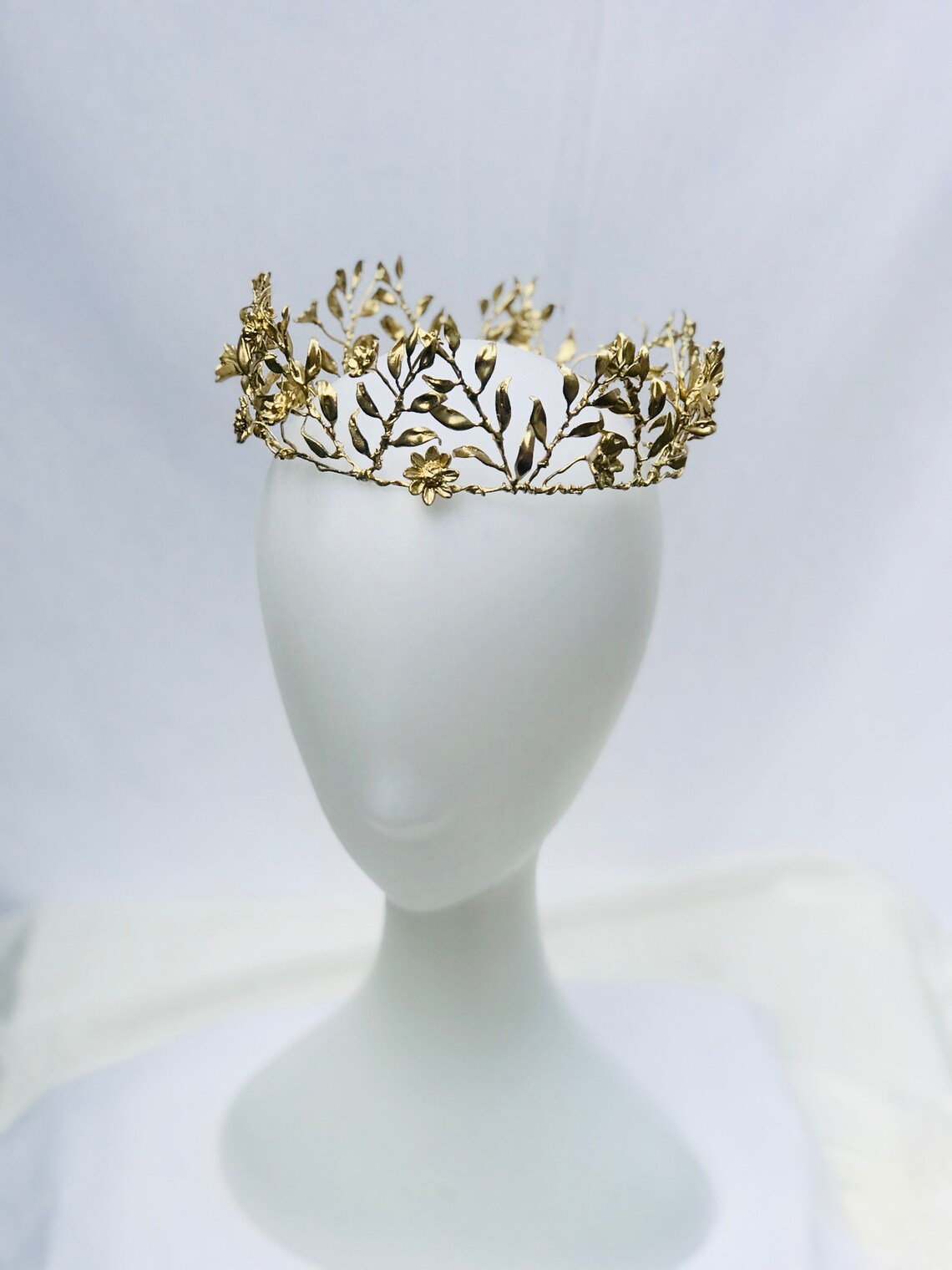 Gold Leaf Crown Pointed Crown Myrtle Leaf Tiara Eastern | Etsy