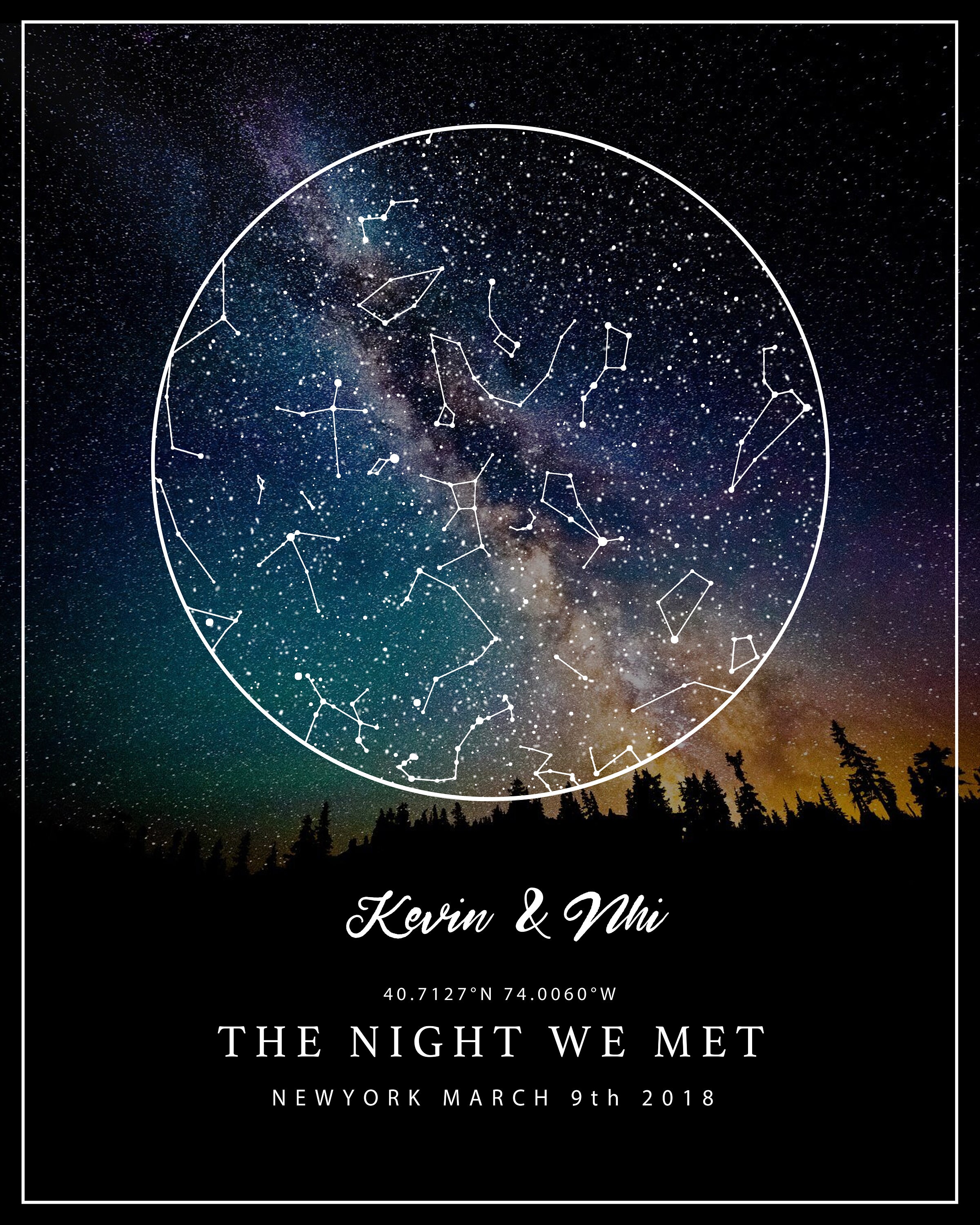 Custom Star Map, DIGITAL FILE ONLY, the Night We Met Star Map ...