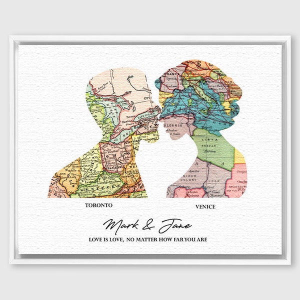 Long Distance Relationship Map - Etsy