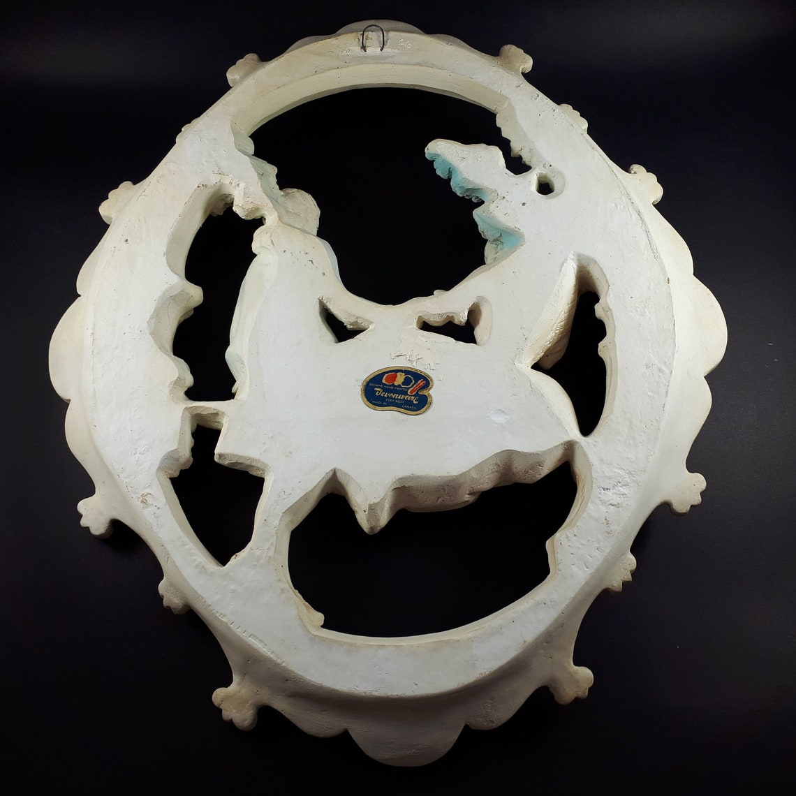 Vintage Chalkware Wall Plaque Devonware Wall Art Made in Canada Hand ...