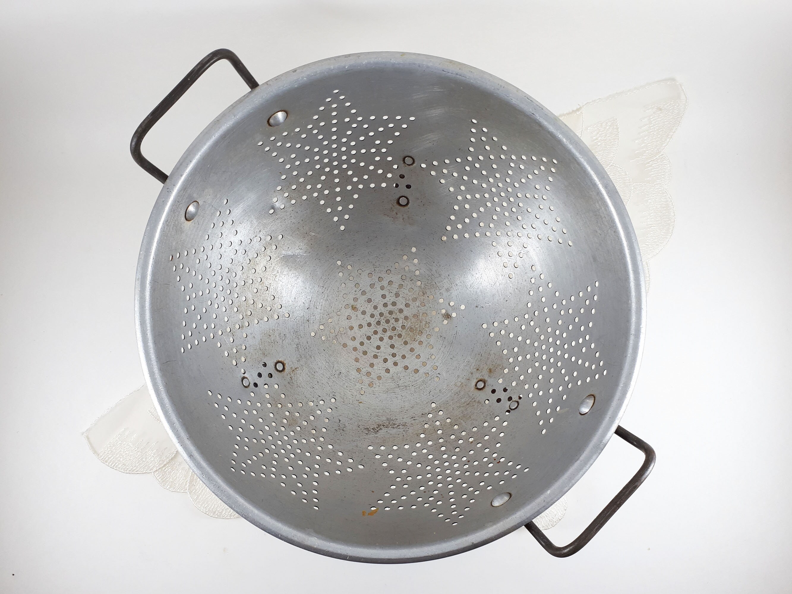 Rustic Aluminum Colander Star Design Vintage Kitchen Strainer Country ...