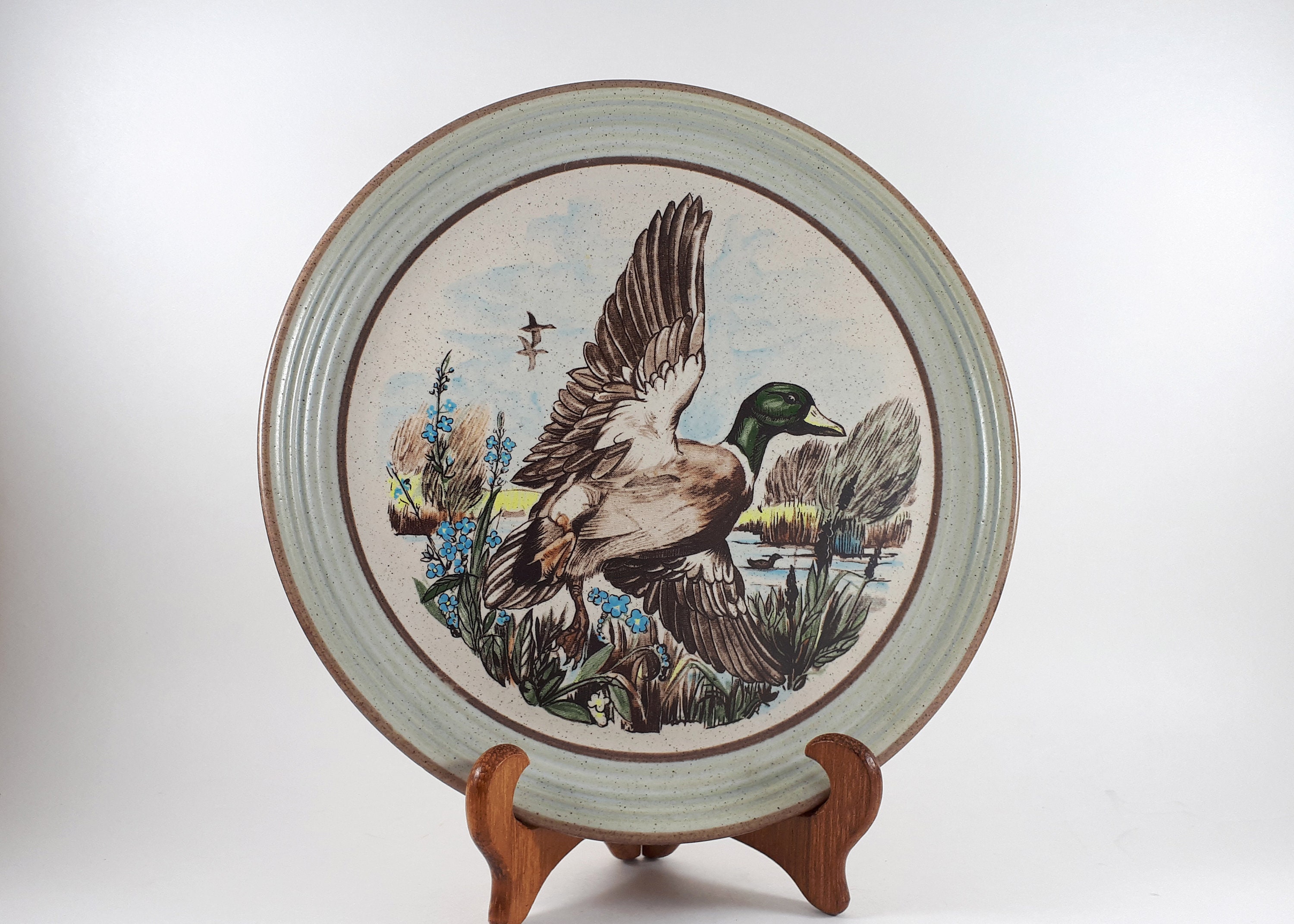 Mallard Duck Display Plate by Purbeck Pottery of Bournemouth England ...