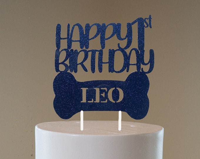 Dog Birthday Cake Topper, Dog Birthday Cake, Puppy Cake Topper ...