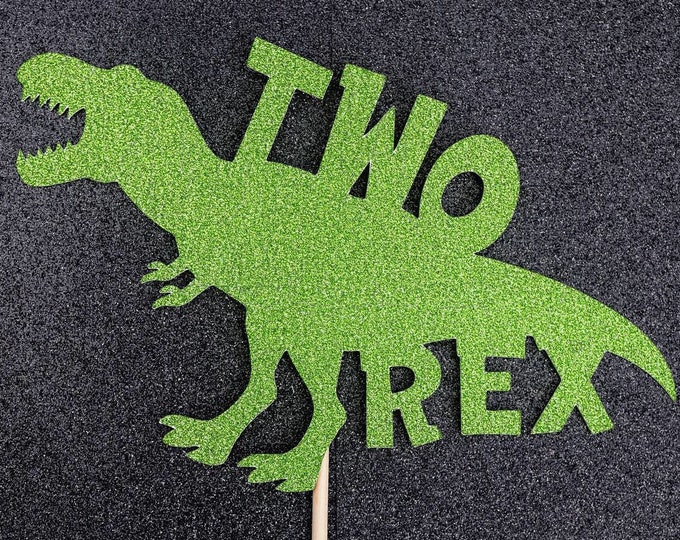Two Rex Cake Topper, Two Rex Cupcake Topper, T REX Party Decor ...