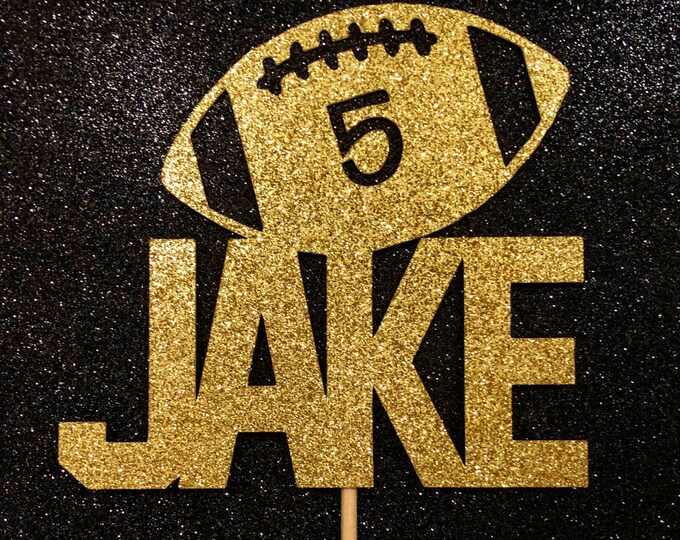 Football Cake Topper, Personalized FOOTBALL Cake Topper, Custom ...