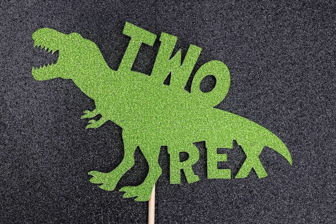 Two Rex Cake Topper Two Rex Cupcake Topper T REX Party | Etsy