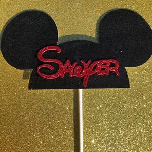 Mouseketeer Mickey Mouse Ears Cake Topper, Mickey Ear Hat Cake Topper ...