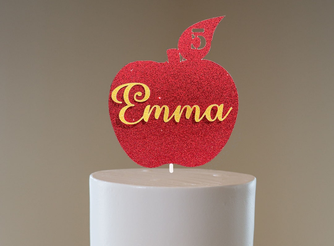 Snow White Inspired Cake Topper Apple Cake Topper Apple Name - Etsy