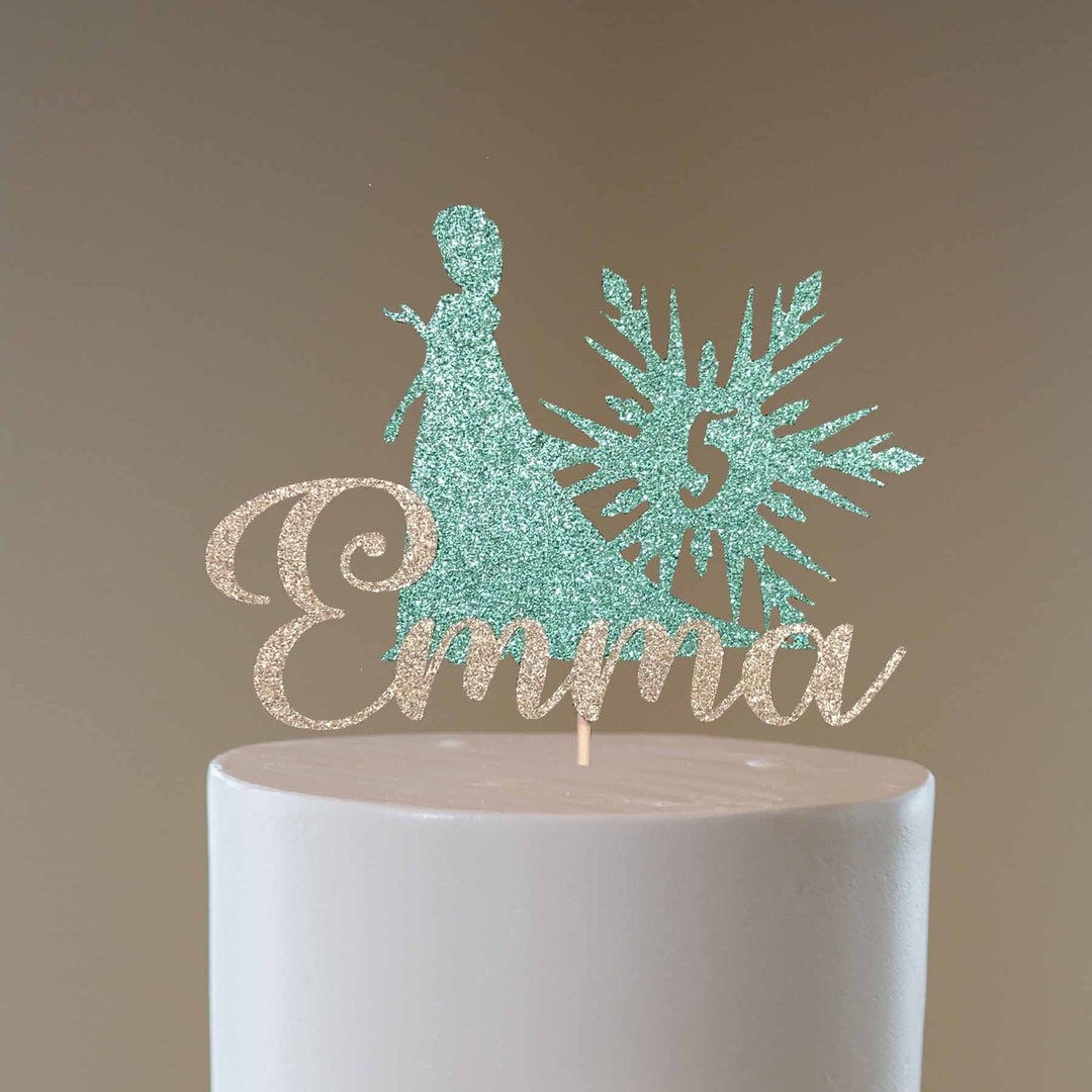 FROZEN Inspired Cake Topper, Personalized Frozen Cake Topper, Elsa Cake ...