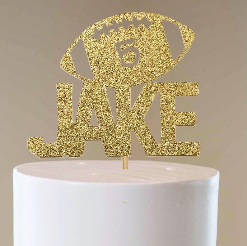 Football Cake Topper, Personalized FOOTBALL Cake Topper, Custom ...