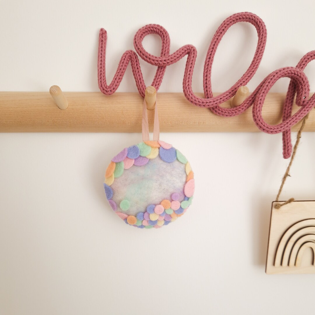 Handmade Custom IVF Rainbow Embryo Wool Felt Wall Hanging, Nursery ...