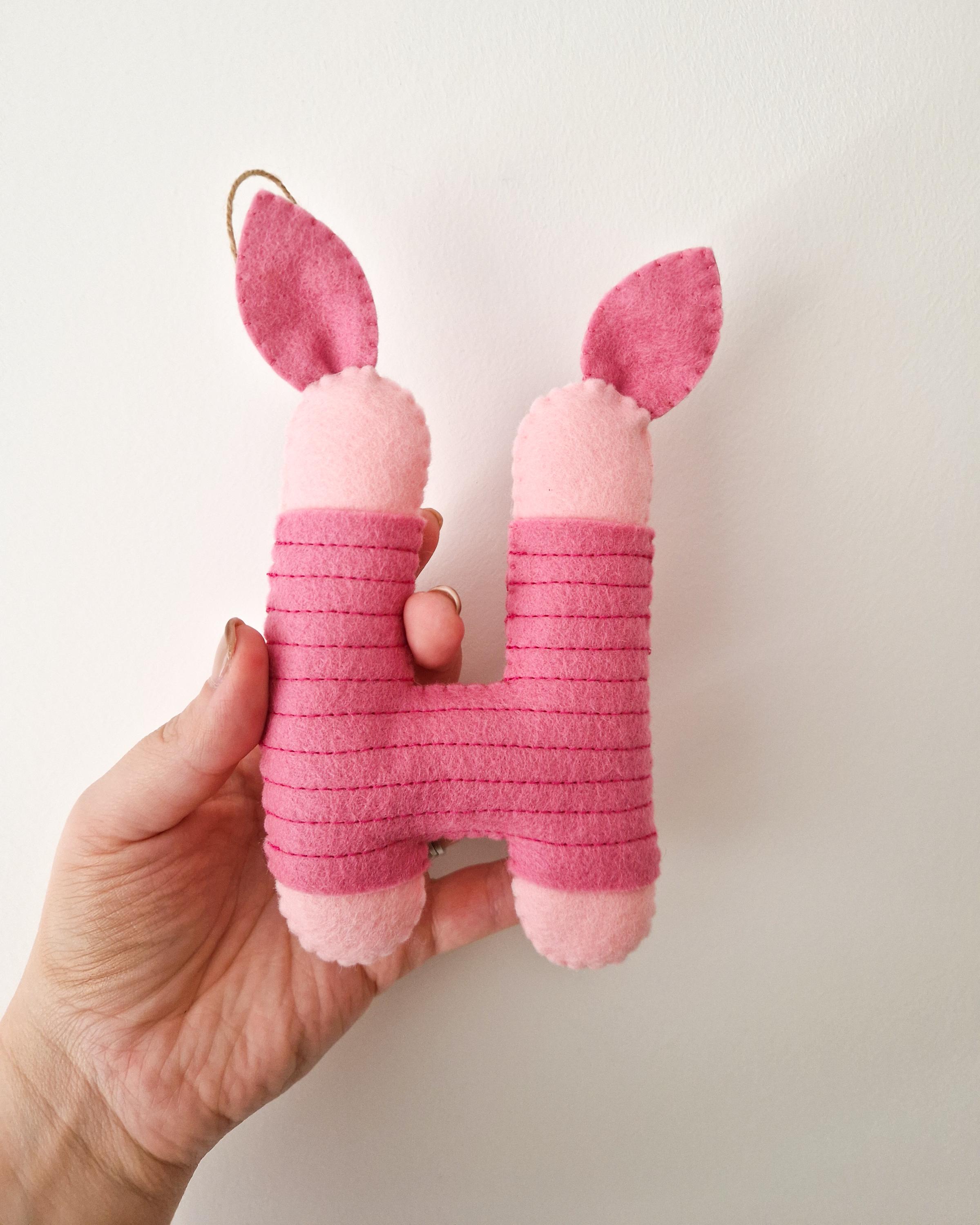 Handmade Winnie the Pooh Bear Inspired Initial Letter Wool Felt Wall ...