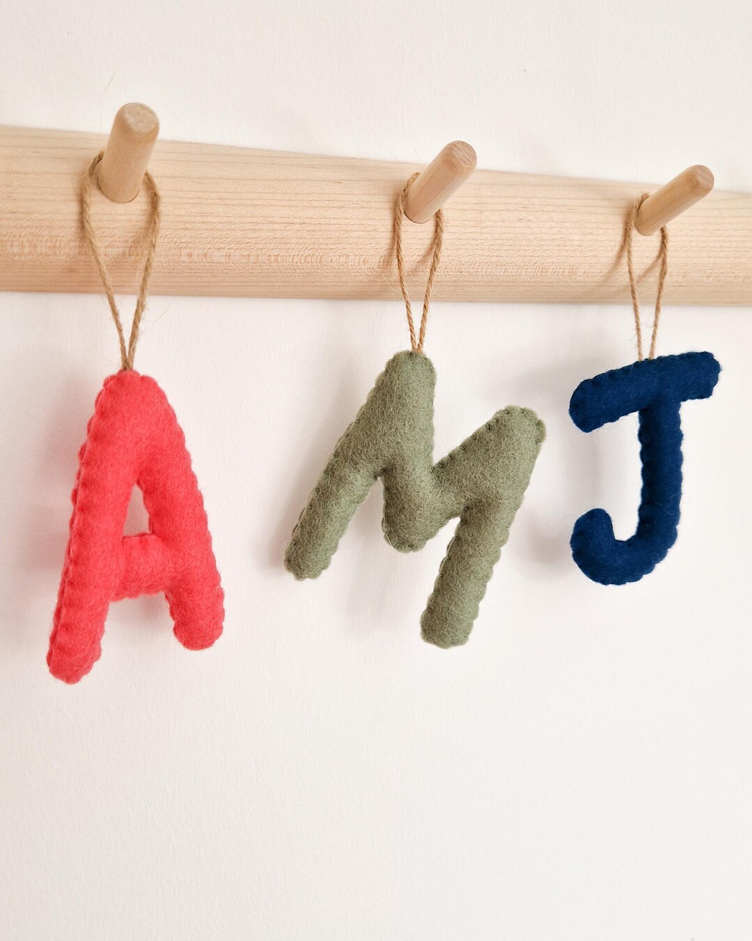 Handmade Initial Letter Wool Felt Christmas Tree Ornament Decoration ...