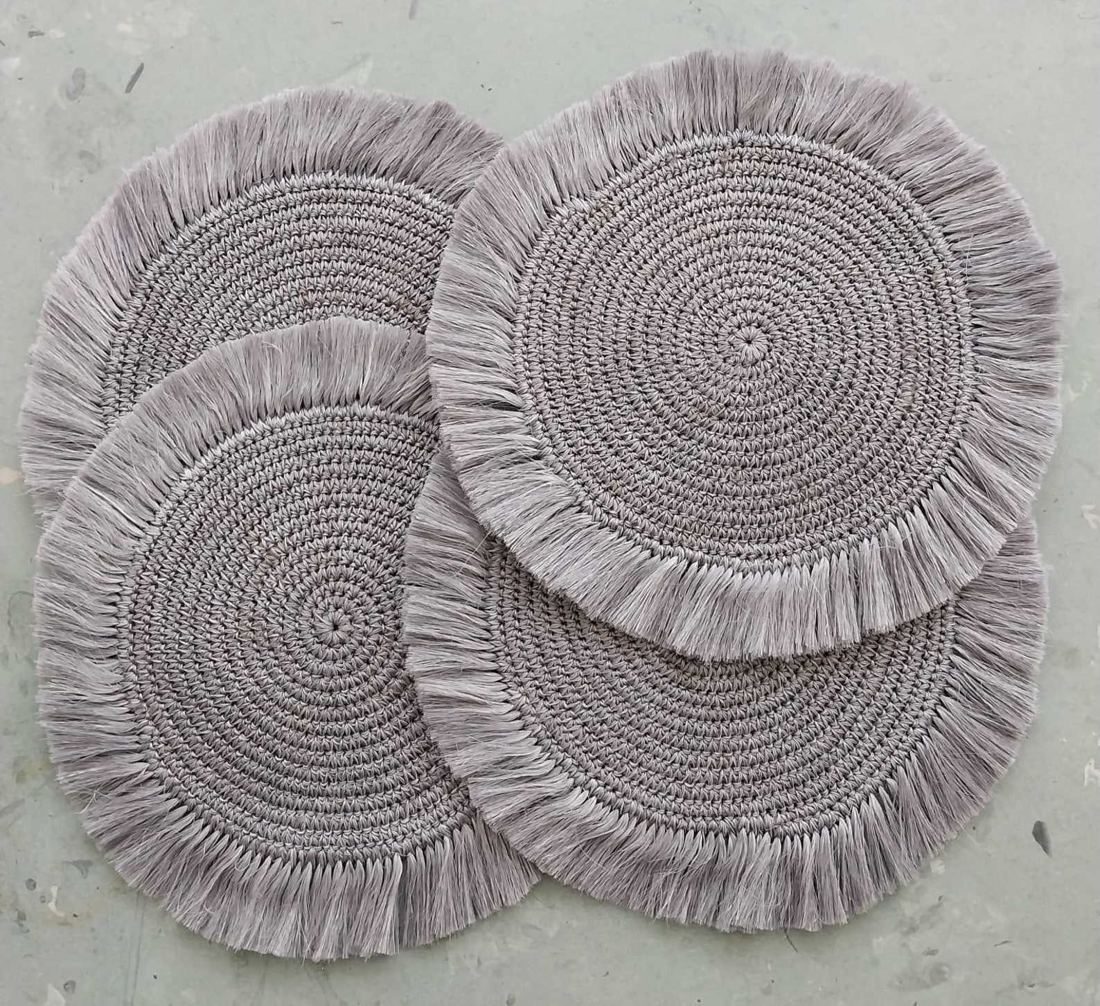 Fique Fiber Grey Placemats, Set of 4 - Etsy