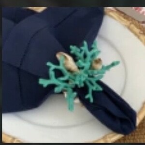 Turquoise Coral Napkin Rings, Sets of 6 or 10 - Etsy