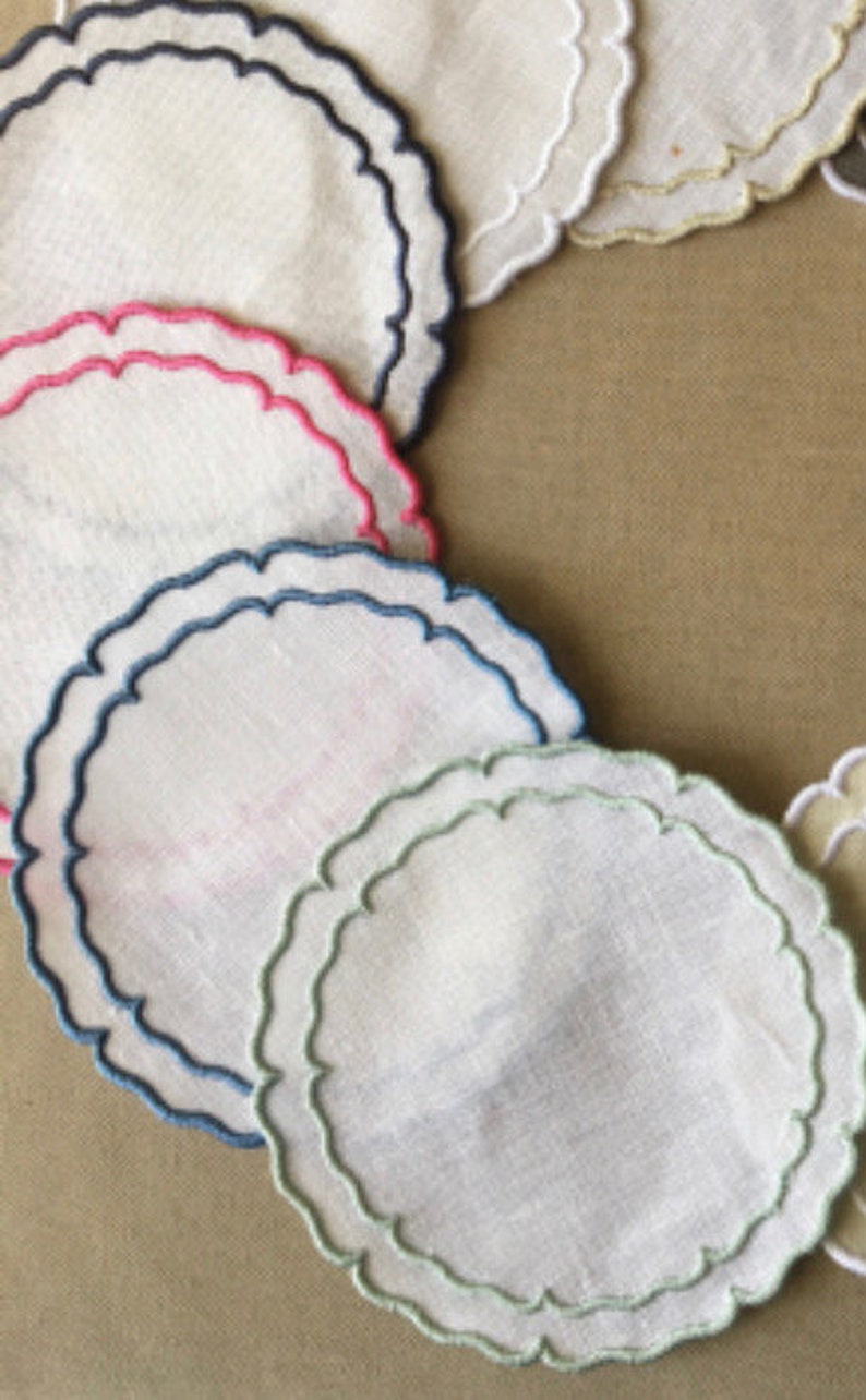 Set of 4 Treated Linen Coasters - Etsy