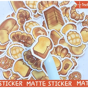 Bread Stickers - Baked Bread, Food Sticker Sheet for Journal, Presents ...