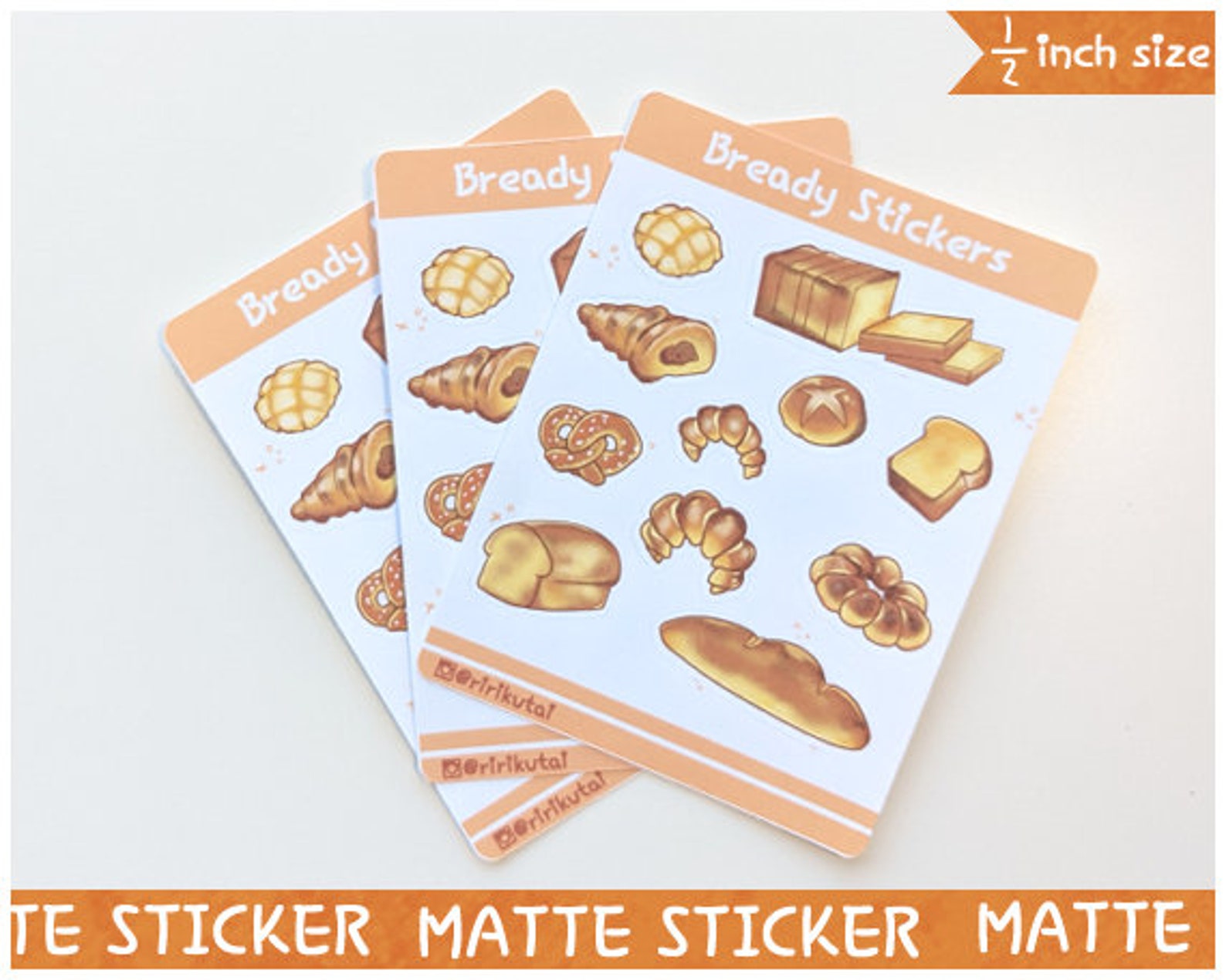 Bread Stickers - Baked Bread, Food Sticker Sheet for Journal, Presents ...