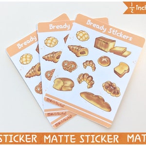 Bread Stickers - Baked Bread, Food Sticker Sheet for Journal, Presents ...