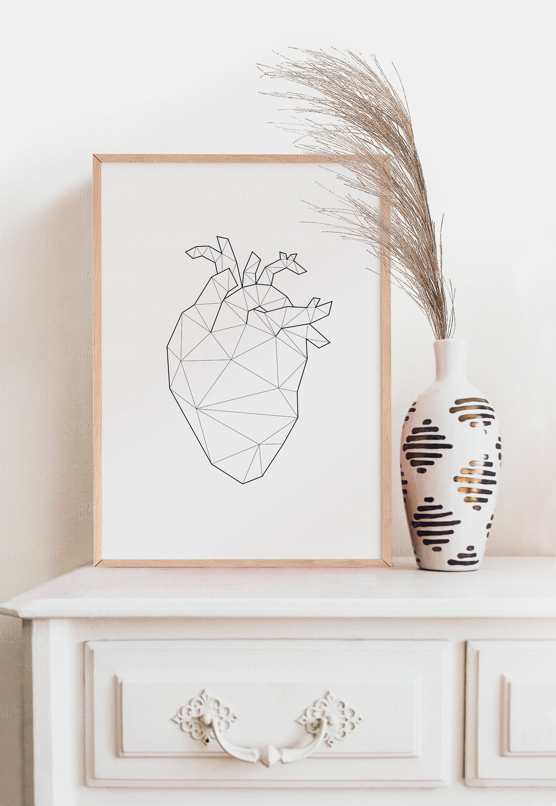 Human Heart Geometric Print Cardiologist Contemporary poster | Etsy