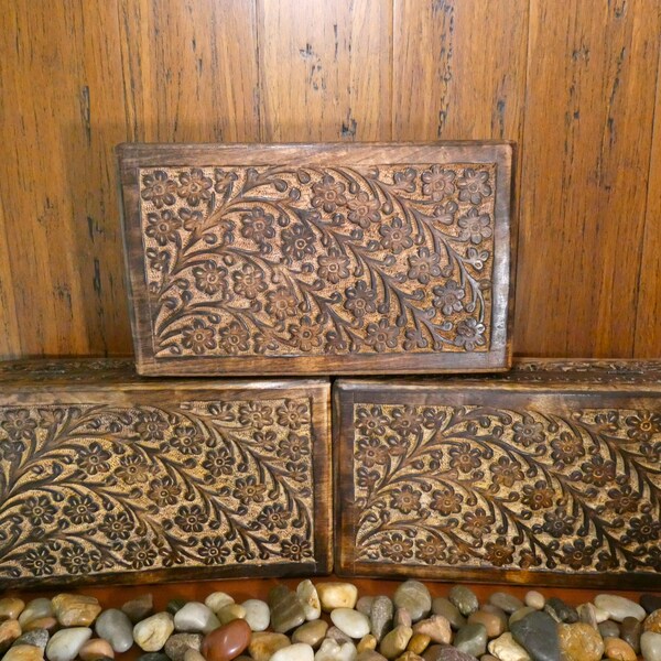 Carved Wood Box - Etsy