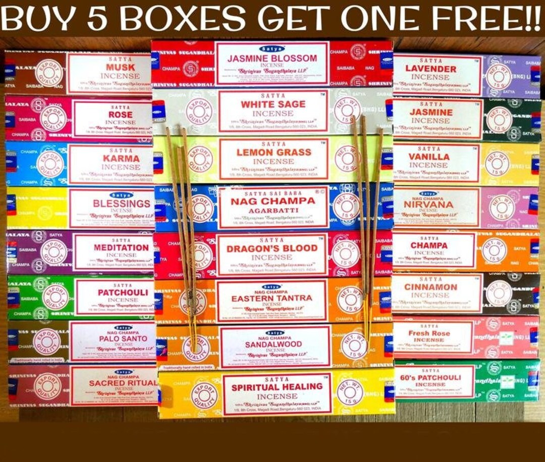 Satya Stick Incense Choose Your Scents - Incense, Rose, Musk, Patchouli ...
