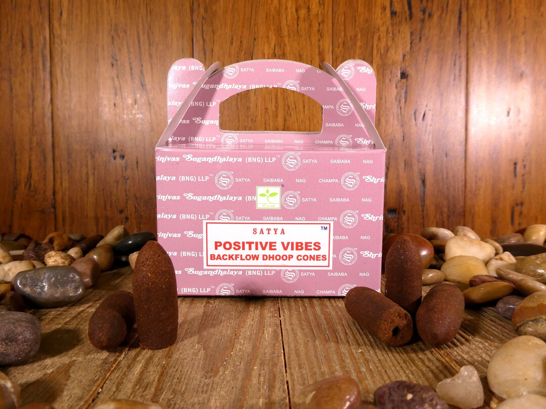 NEW Satya Positive Vibes Backflow Incense Cones - Backflow Incense ...