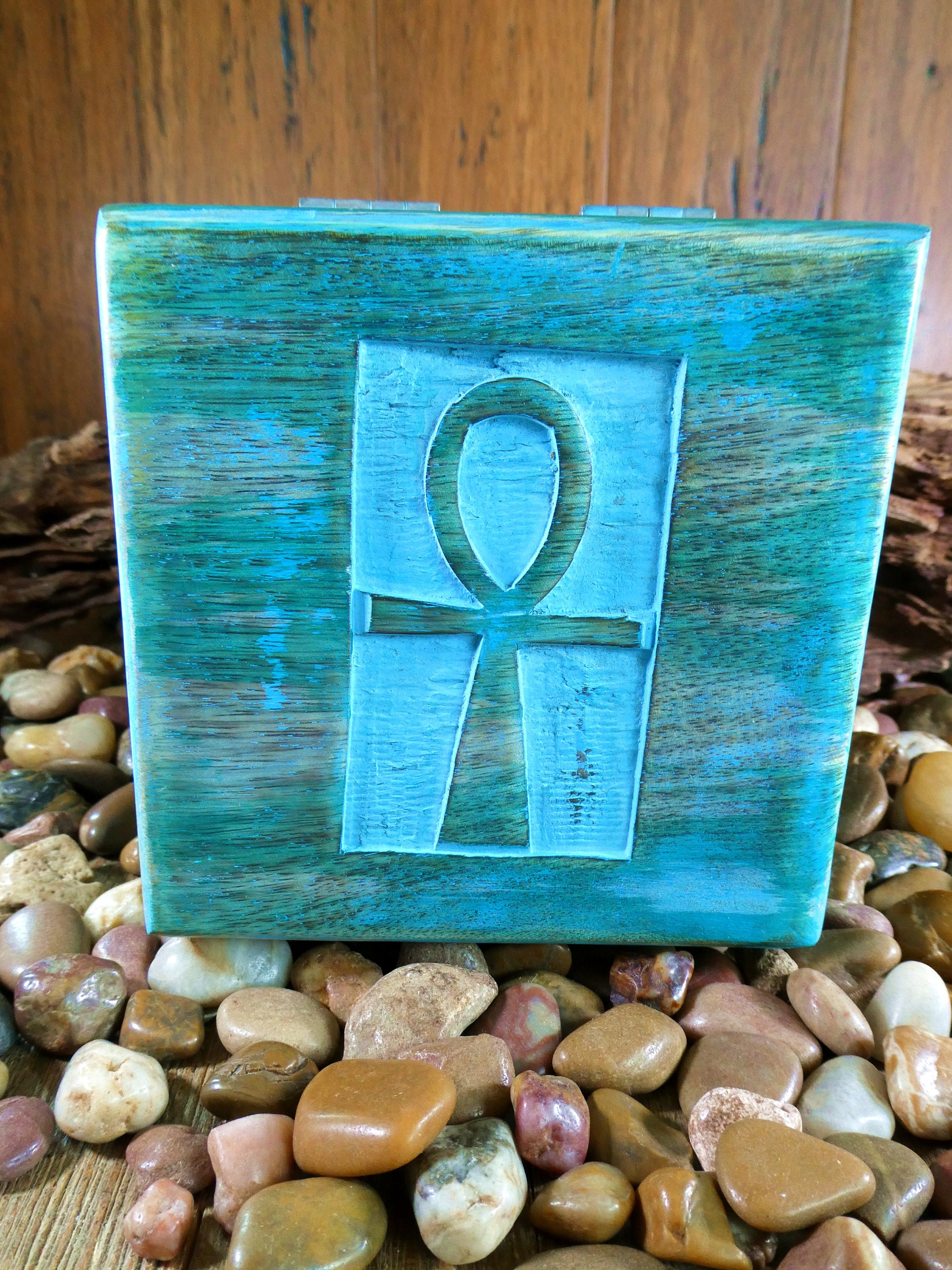 Handmade Wooden Egyptian Ankh Box Stash Box Trinket Box | Etsy