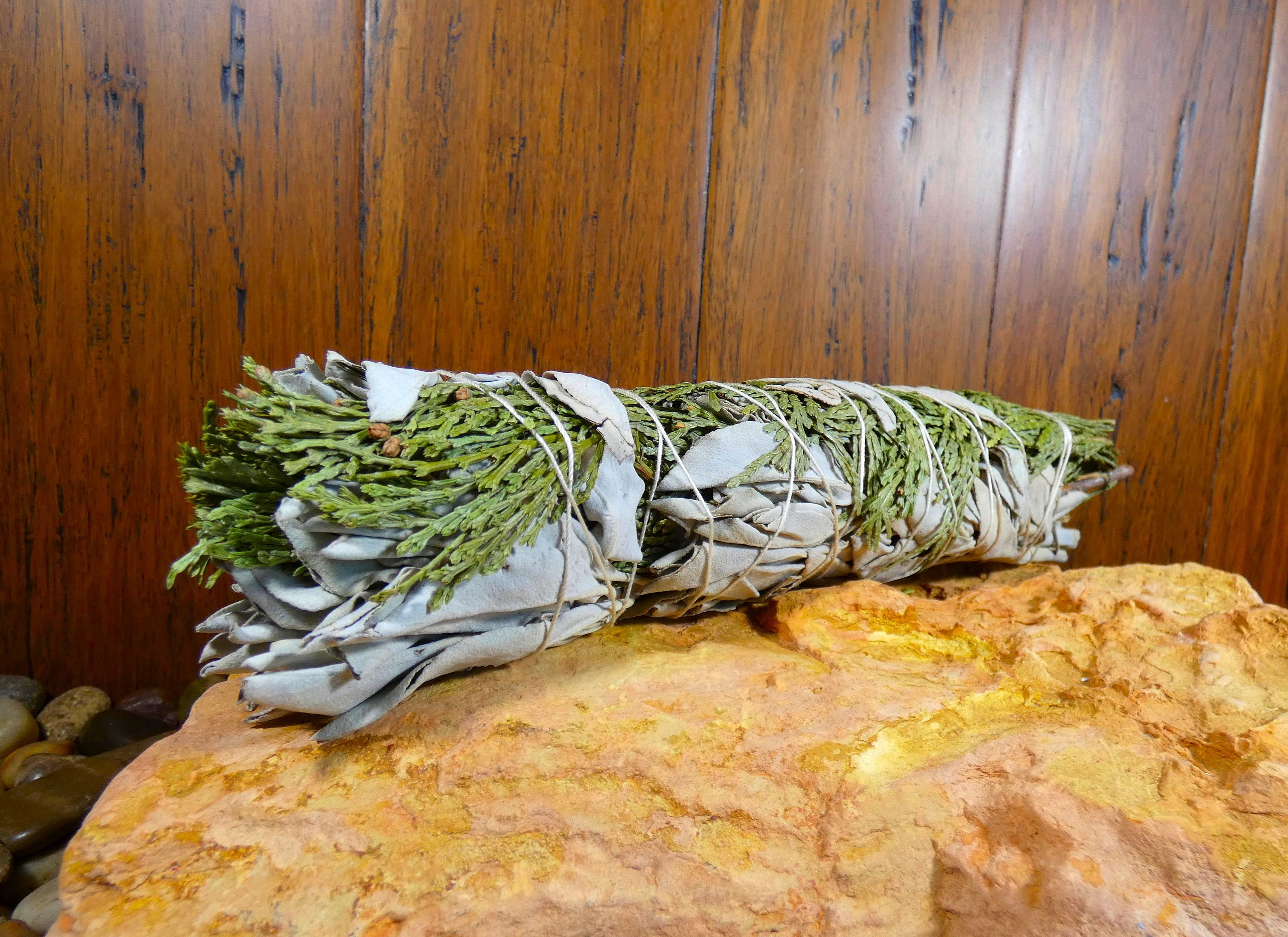 Large Cedar & White Sage Stick 9 Sage Cedar Smudge | Etsy
