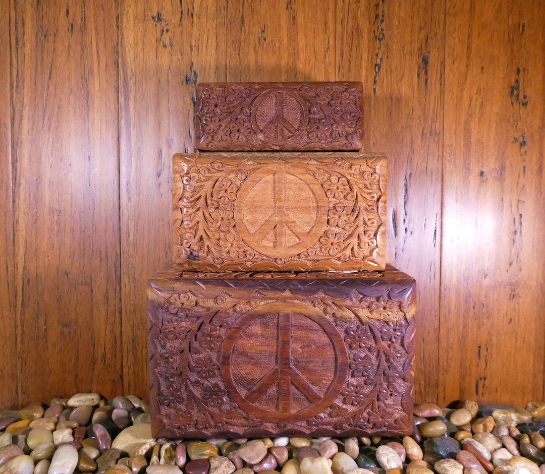 Handmade Peace Sign Nesting Box Set - Peace Sign, Nesting Boxes, Stash ...