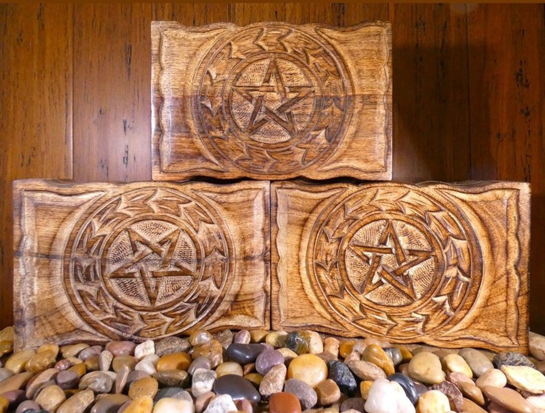 Handmade Pentagram Box - Stash Box, Pentagram Box, Pentacle, Wiccan ...