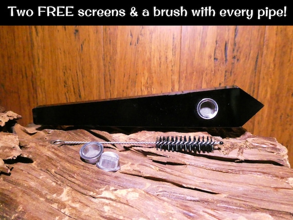 Long Obsidian Smoking Pipe Obsidian Pipe Obsidian Glass - Etsy