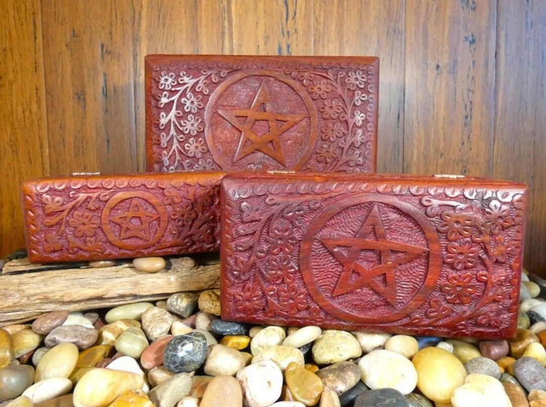 Pentagram Triple Nesting Box Set - Pentagram Boxes, Wiccan Boxes, Stash ...