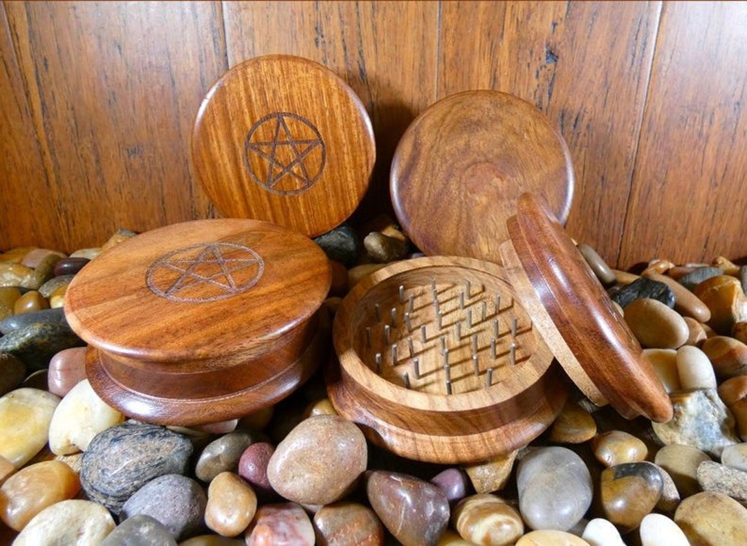 Wooden Pentagram Herb Grinder - Herb Grinder, Grinder, Wood Grinder ...