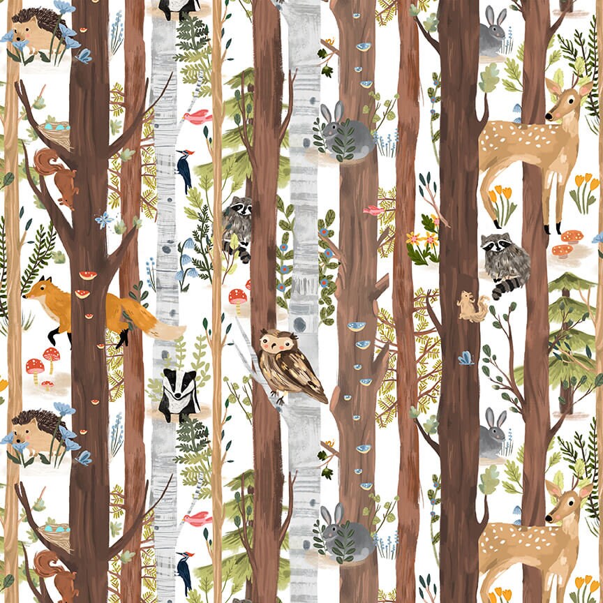 Forest Critters Woodland Animals With Trees Laura Konyndyk - Etsy
