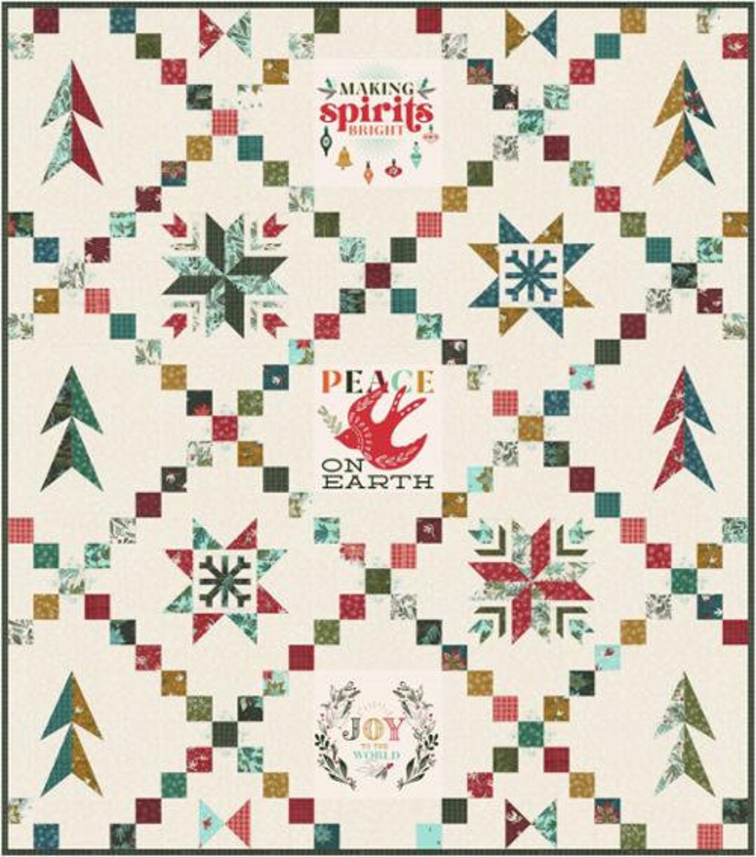 Cheer Merriment Quilt Kit - Moda - Fancy That Design House - Etsy