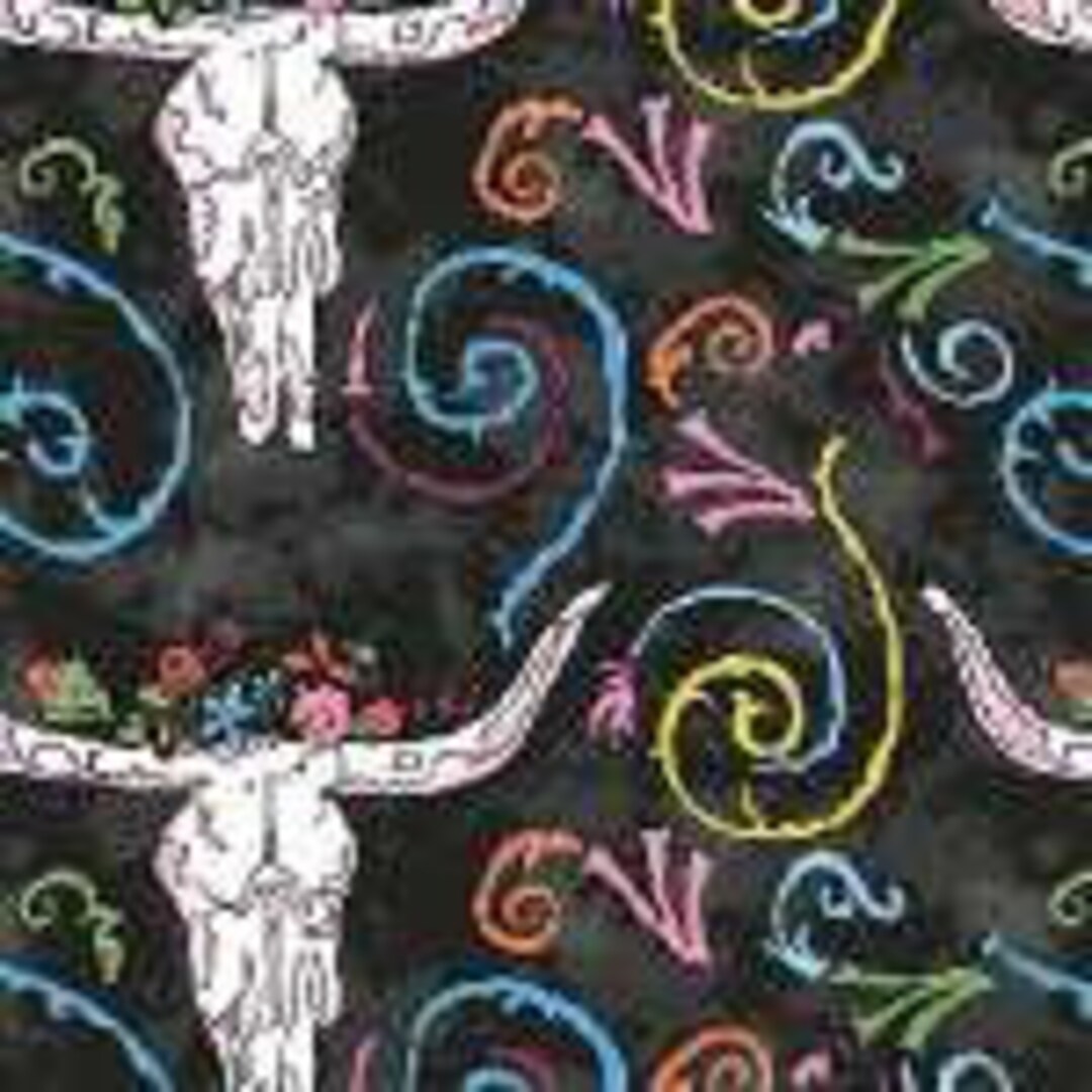 Yippie Yi Yo Ki Yay - Skull - Laura Heine - Windham Fabrics - 3 Color ...