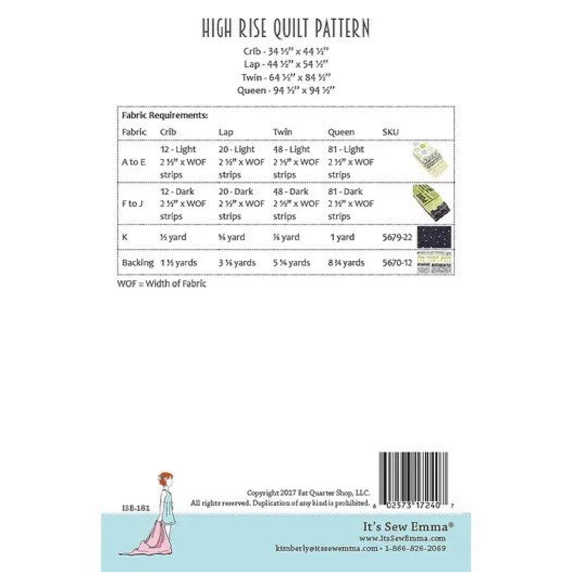 High Rise Quilt Pattern - Paper Pattern - It's Sew Emma - Etsy