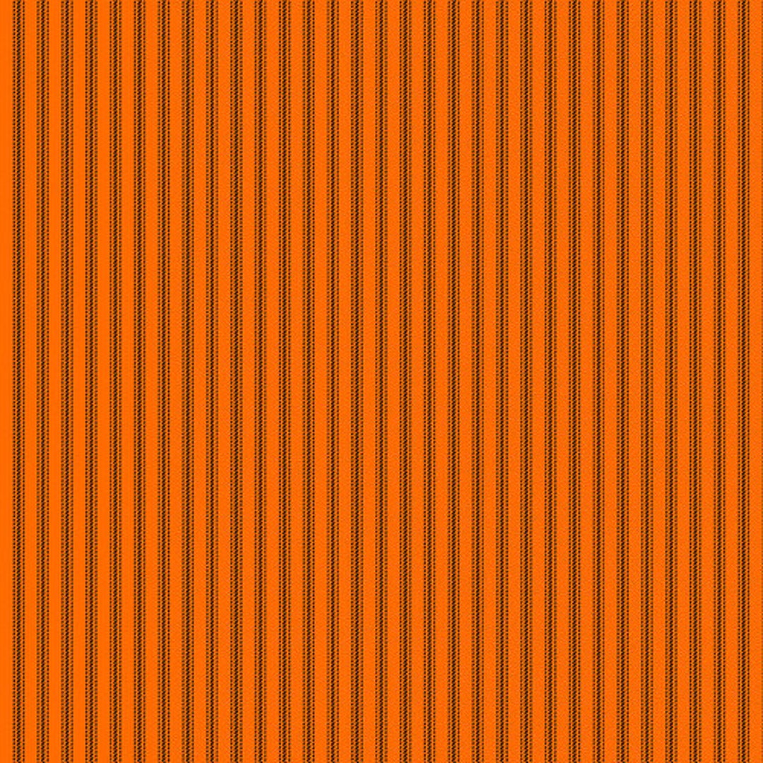 Stitching Housewives Stripes - Black Ticking Stripe on Orange ...