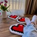 Valentine's Day Love Heart Rug Handcrafted, Plush Acrylic, Romantic ...
