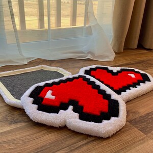 Valentine's Day Love Heart Rug Handcrafted, Plush Acrylic, Romantic ...