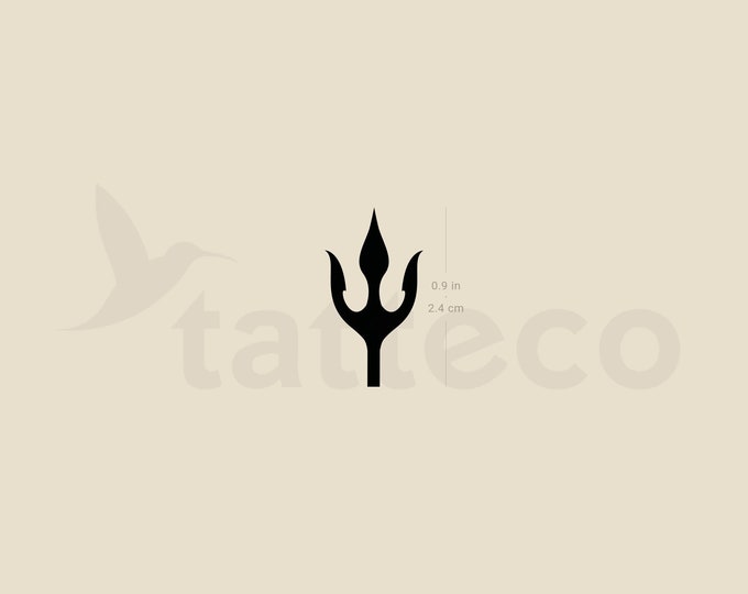 Trident Temporary Fake Tattoo Sticker set of 2 - Etsy