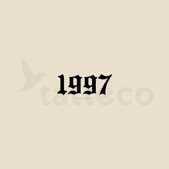 Gothic 1997 Birth Year Temporary Tattoo set of 3 - Etsy