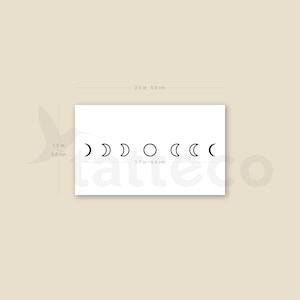 Moon Phases Temporary Tattoo (set of 3) - Etsy