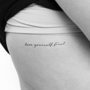 Love Yourself First Temporary Tattoo (set of 3) - Etsy