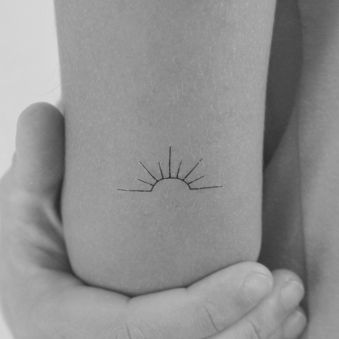 Minimal Sunset Temporary Tattoo (set of 3) - Etsy