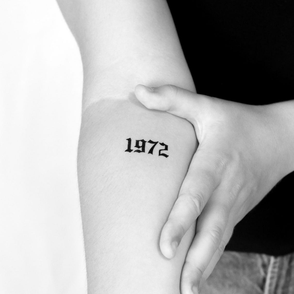 Gothic 1972 Birth Year Temporary Tattoo (set of 3) - Etsy
