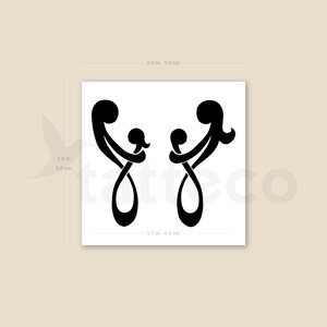 Small Parents and Children Symbol Temporary Tattoo (set of 3) - Etsy