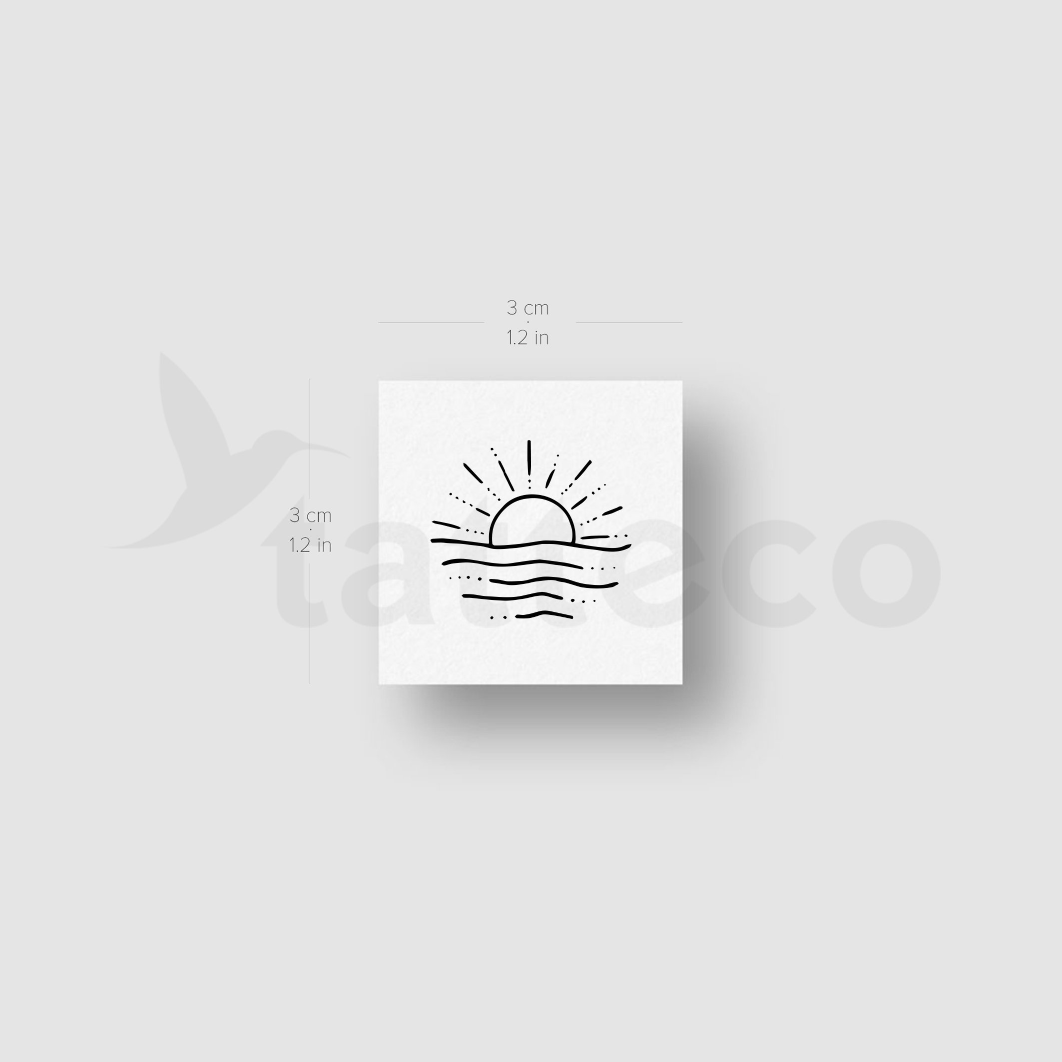 Beach Sunset Temporary Tattoo (set of 3) - Etsy