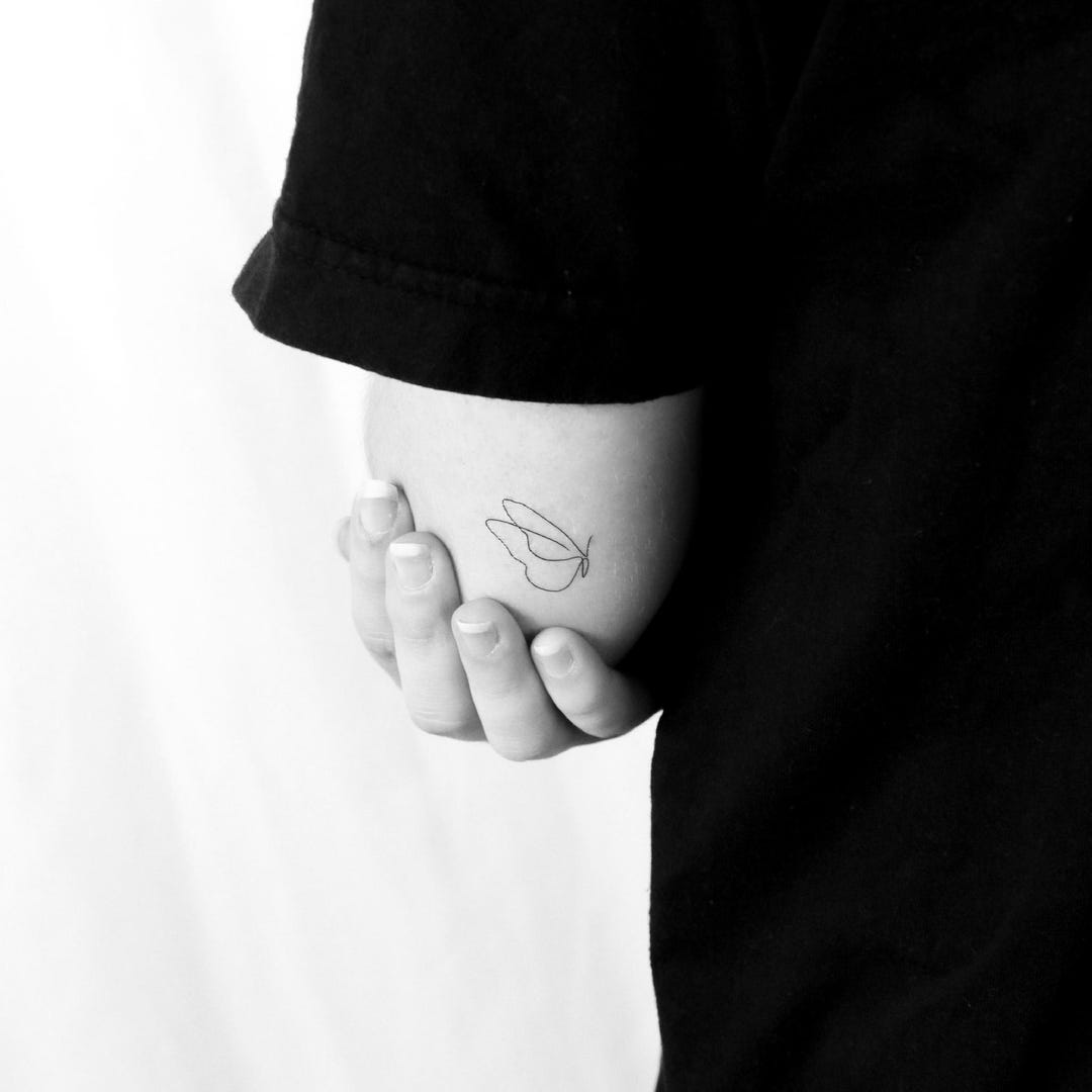 Continuous Line Butterfly Temporary Tattoo (set of 3) - Etsy